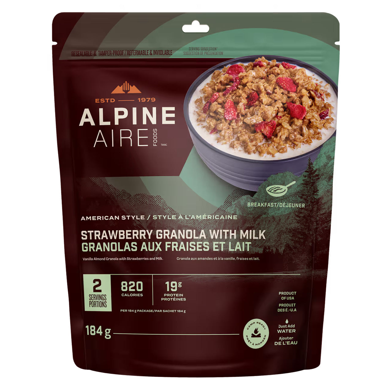 AlpineAire Strawberry Granola with Milk – Climb On Equipment