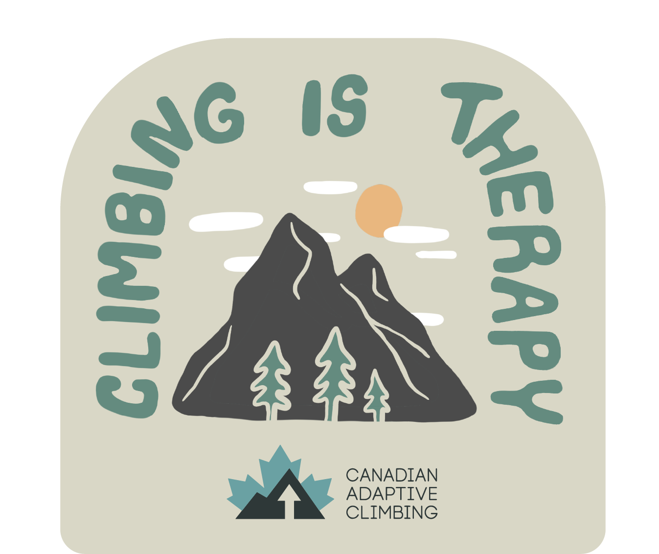 Canadian Adaptive Climbing Society Climbing is Therapy Mountain Sticker ...