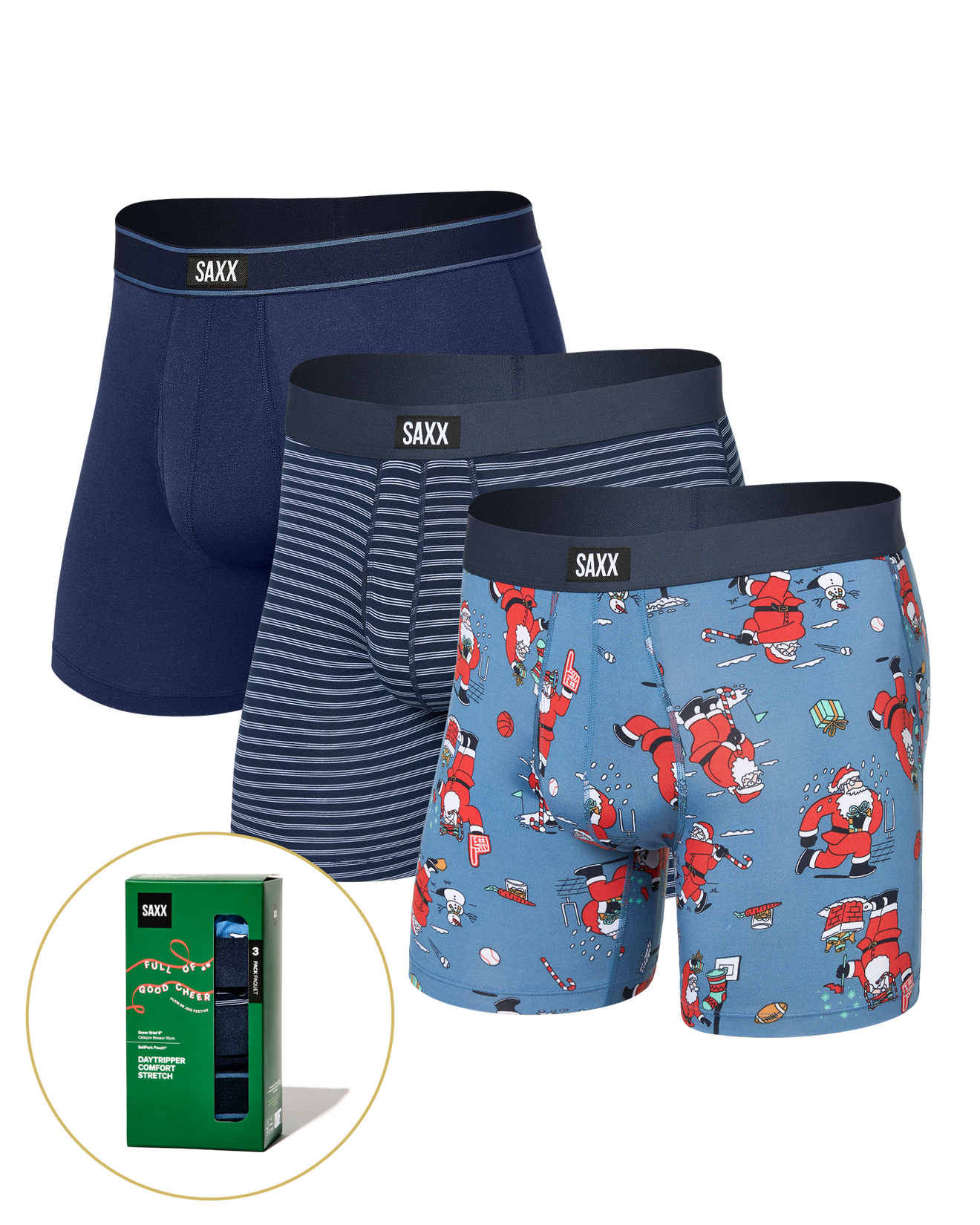 SAXX Men's Daytripper Comfort Stretch Boxer Brief Fly (3 Pack) – Climb ...